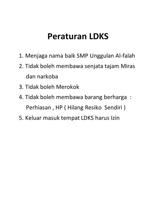 Jadwal kegiatan ldks | DOCX