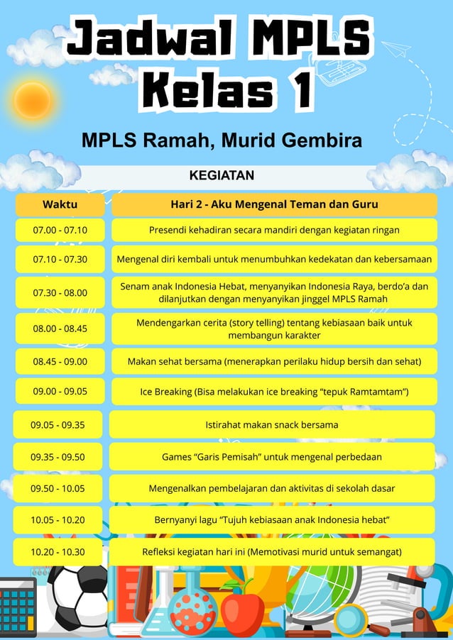 Jadwal Masa Pelatihan Lulusan Sekolah (MPLS) TK | PDF