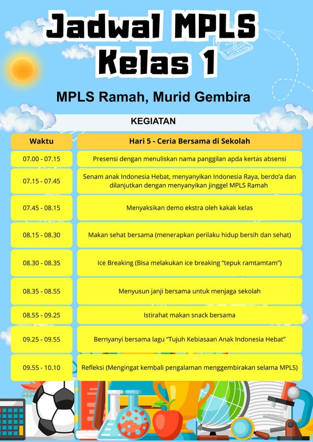 Jadwal Masa Pelatihan Lulusan Sekolah (MPLS) TK | PDF