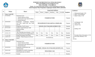 Jadwal MPLS 2025 2026.pdf di sman 1 palibelo | PDF