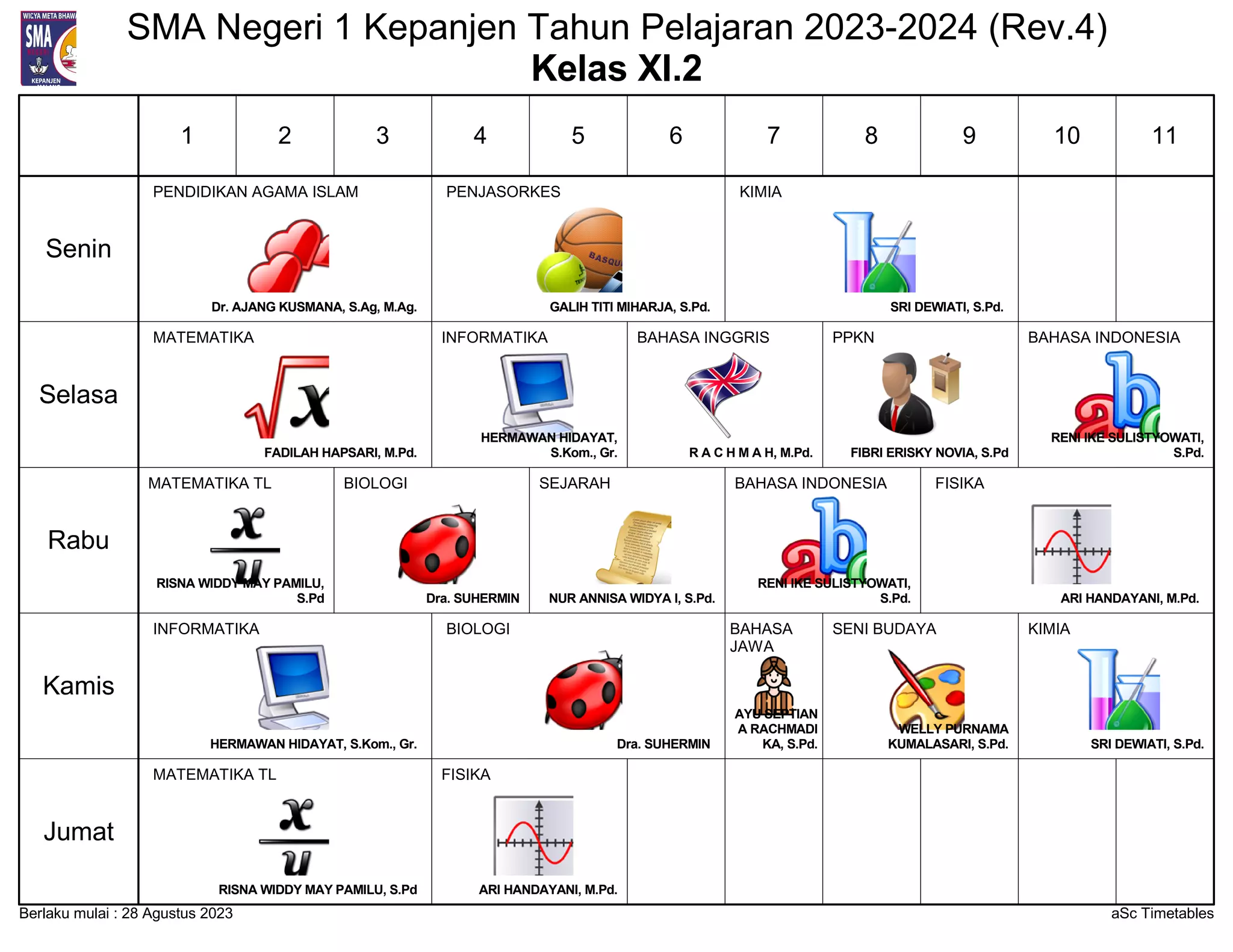 Jadwal Pelajaran Siswa Tahun 2023-2024 - Rev 4 - Mulai 28 Agustus 2023.pdf