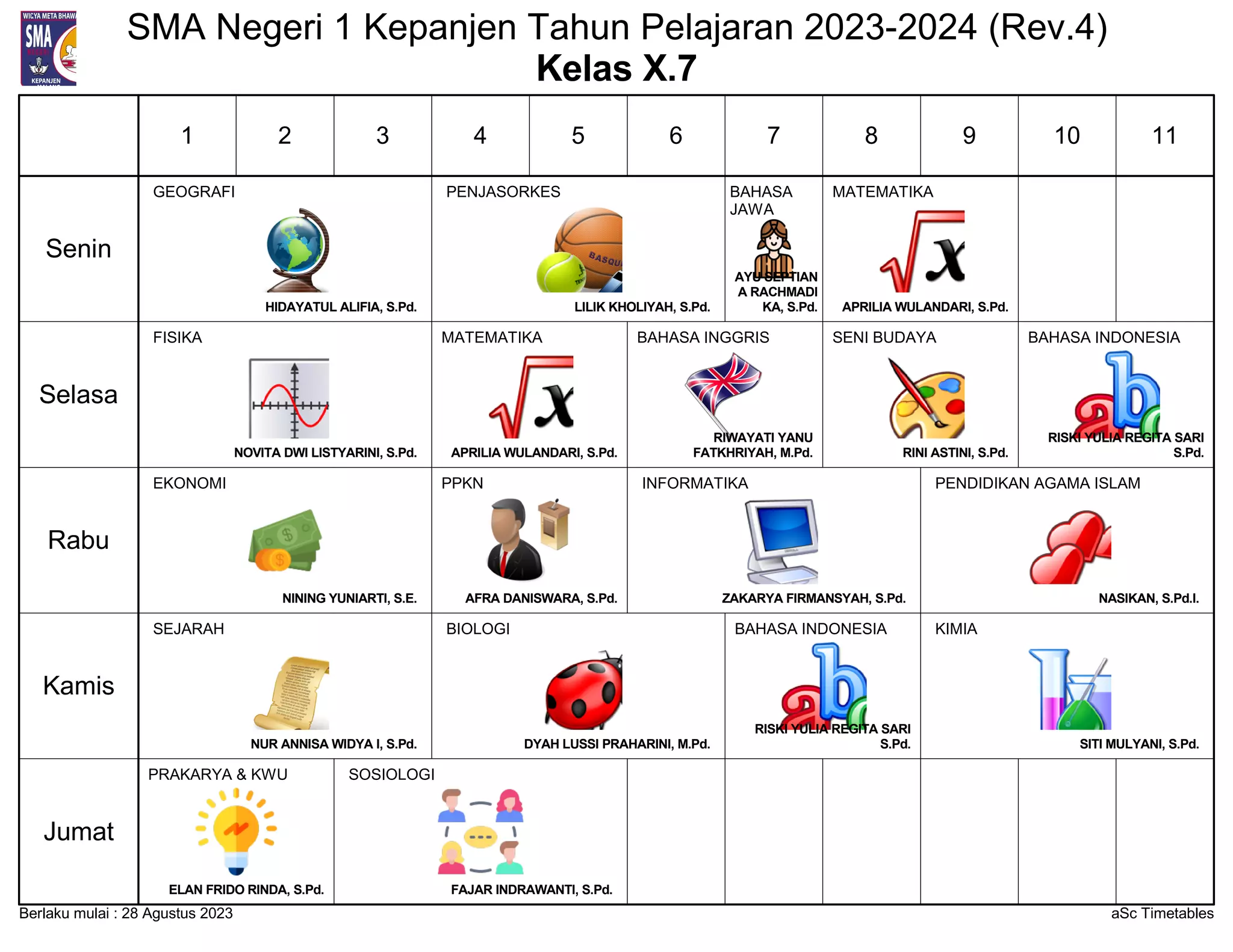 Jadwal Pelajaran Siswa Tahun 2023-2024 - Rev 4 - Mulai 28 Agustus 2023.pdf