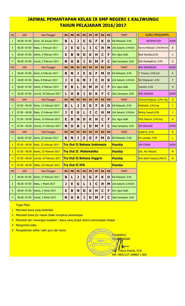 Jadwal pemantapan februari 2017 | PDF