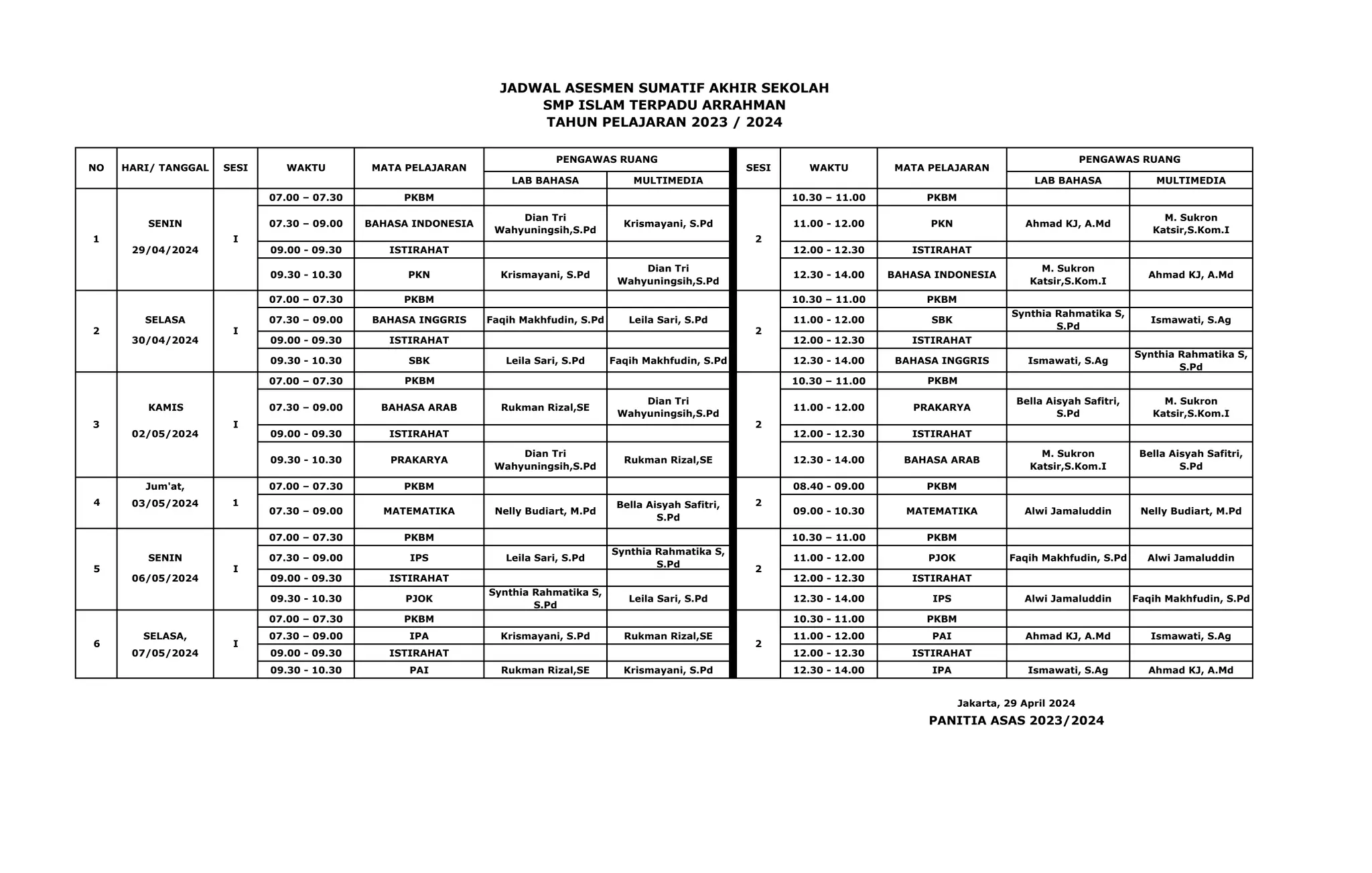 jadwal pengawas ruang ASAS jadwal pengawas ruang ASAS.pdf