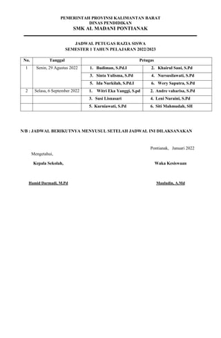 Jadwal Petugas Razia siswa.docx