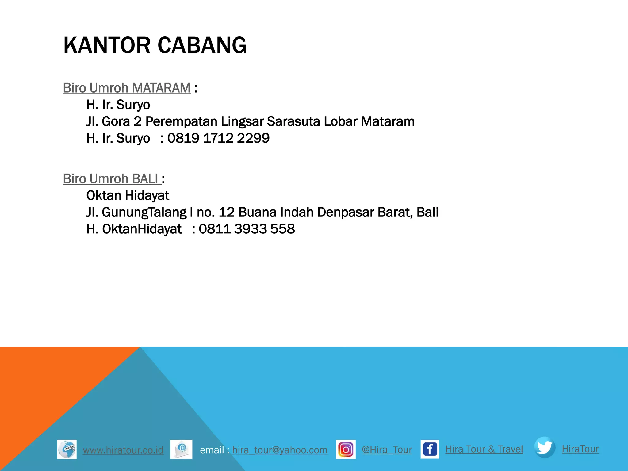 Jadwal promo umroh hira tour tahun 2018 2019 | PPT