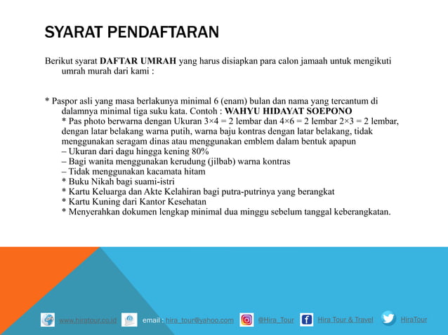 Jadwal promo umroh hira tour tahun 2018 2019 | PPT