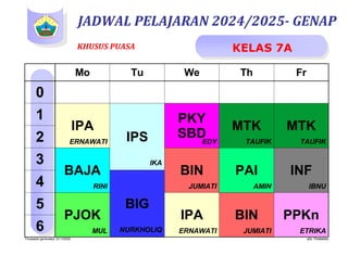 JADWAL PUASA - KELAS SMP NEGERI 1 KROMENGAN KABUPATEN MALANG.pdf