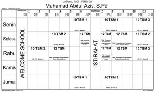 Comprehensive Morning Class Schedule for SMK AZ ZAHRA SEPATAN 2025 | PDF