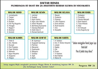 contoh Jadwal ronda | PDF