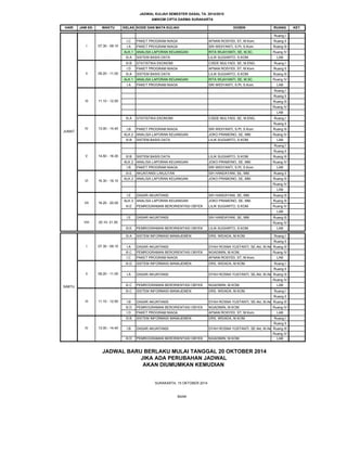 Jadwal semester gasal revisi 2 | PDF