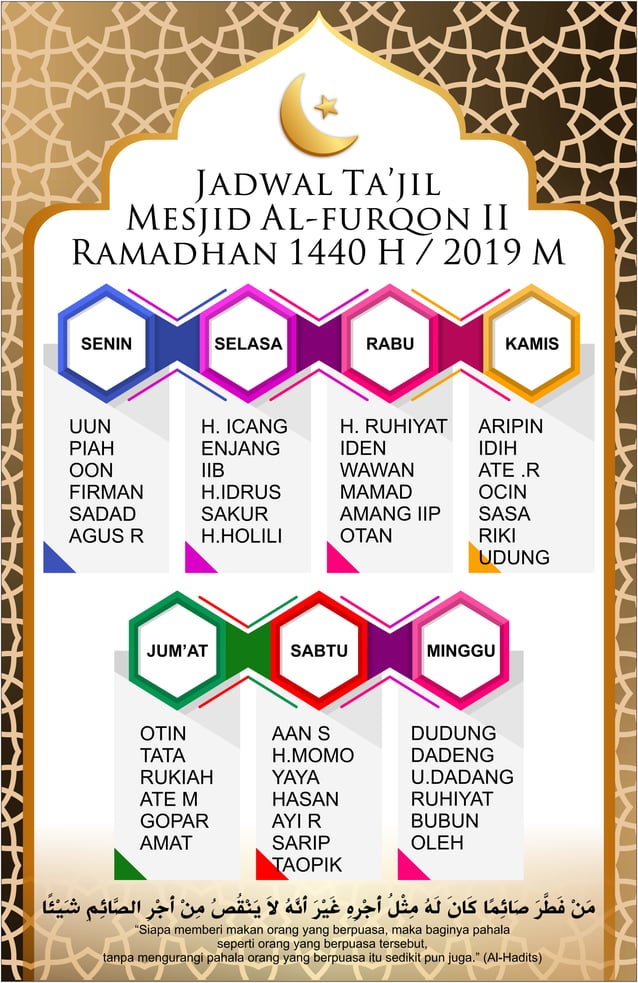 Jadwal tajil 2019 | PDF