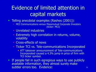 Limited Attention, Information Disclosure, and Financial Reporting | PPT