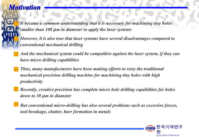 Micro-drilling Using Step-forward Method | PPT