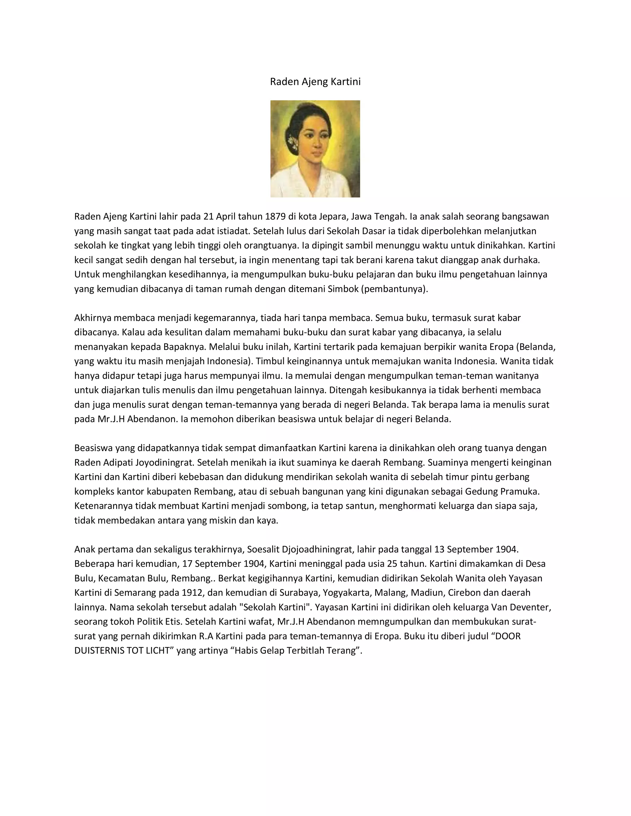 Jafar,raden ajeng kartini | PDF