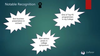 Jafeer portfolio | PPTX