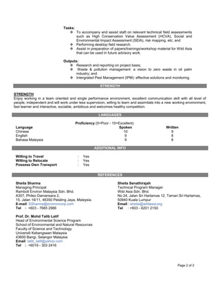 Jafon Ng Mum Zhong Resume 2016 | PDF | Environmental Services Industry | Industries