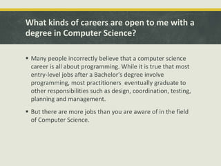 Job Opportunities for a Computer Science Student | PPTX