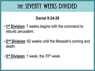 The Messiah's First Coming: Daniel's 70th Week (All Nations Leadership ...