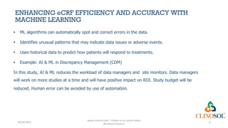 Streamlining Data Collection: eCRF Design and Machine Learning | PPT