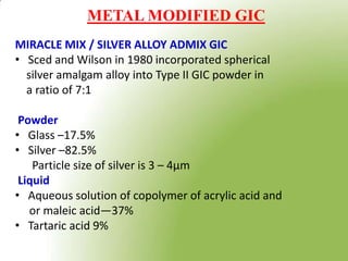 GLASS IONOMER CEMENT AND ITS RECENT ADVANCES- by Dr. JAGADEESH ...