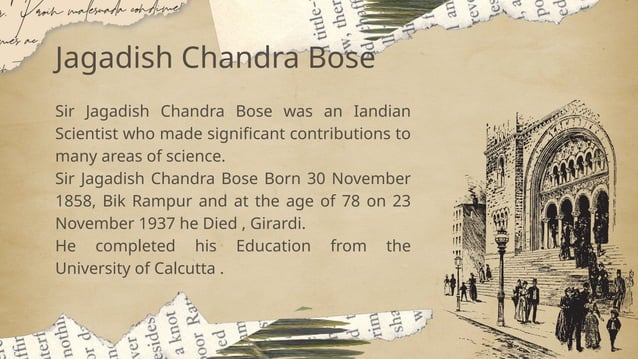 Jagadish Chandra Bose life of Jagdish Chandra bose | PPTX