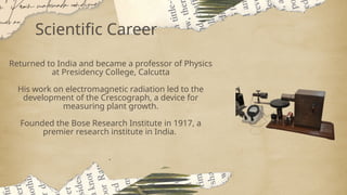 Jagadish Chandra Bose life of Jagdish Chandra bose | PPTX