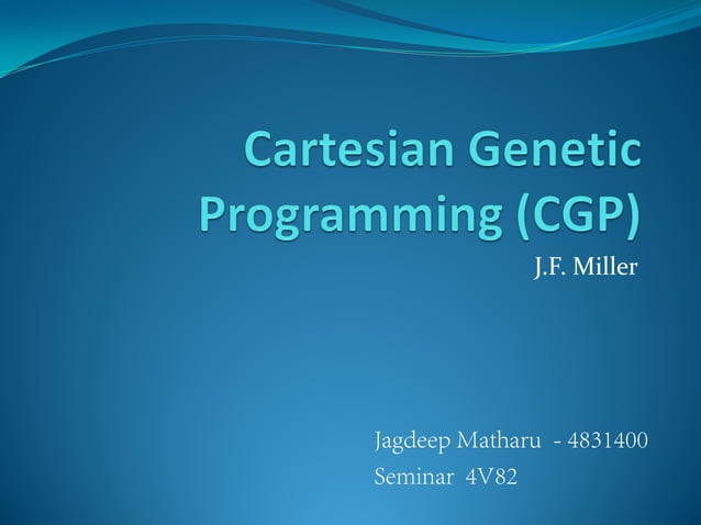 Cartesian Genetic Programming Ppt