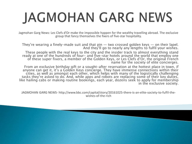 Jagmohan garg news | PPTX