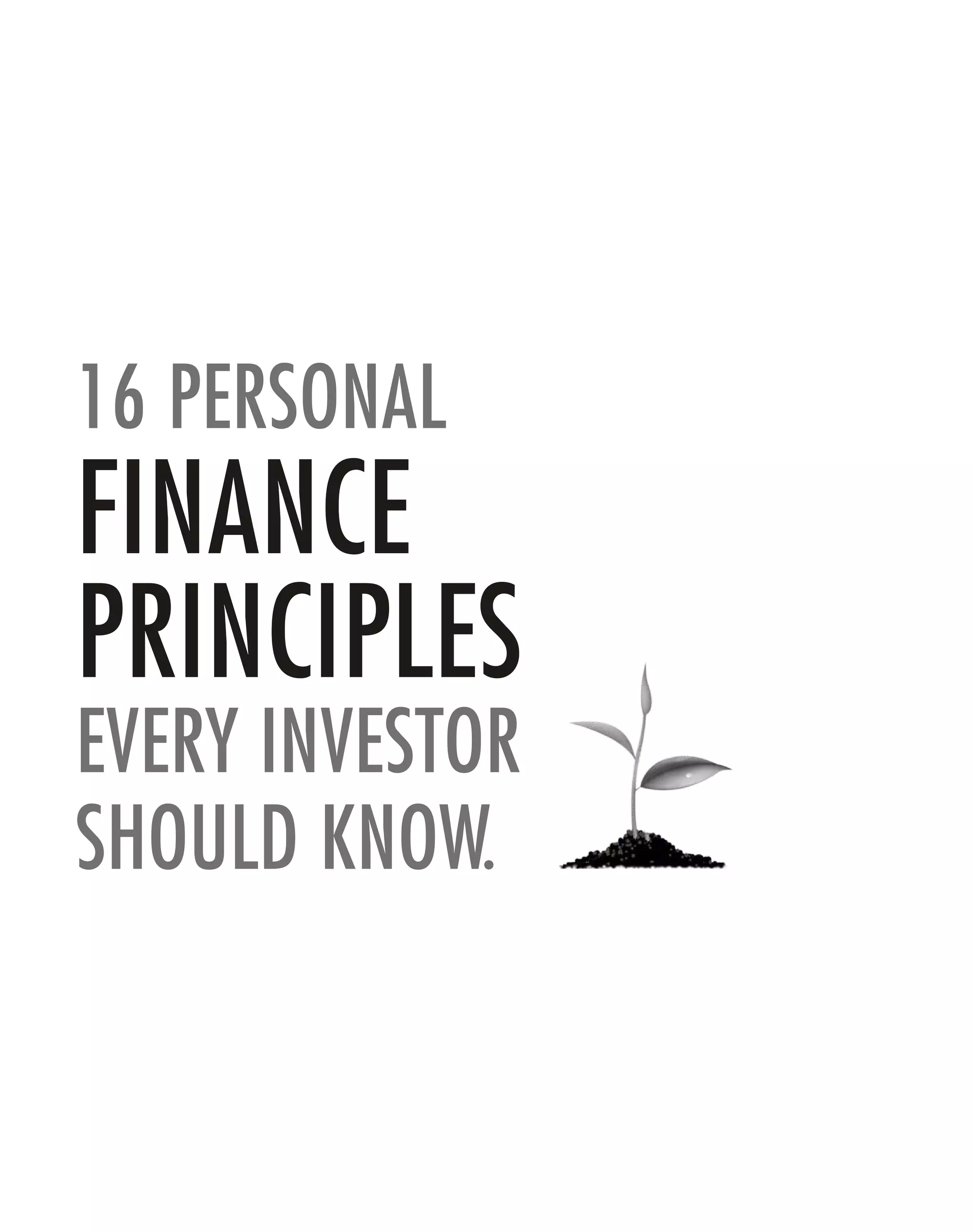 16 personal finance principles every investor should know sample ...