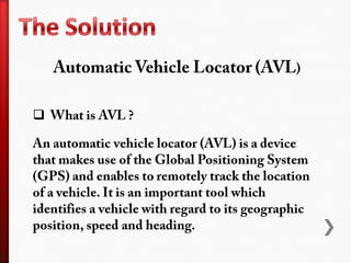 Automatic Vehicle Locator | PPT