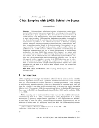 Gibbs Sampling with JAGS: Behind the Scenes | PDF | Science