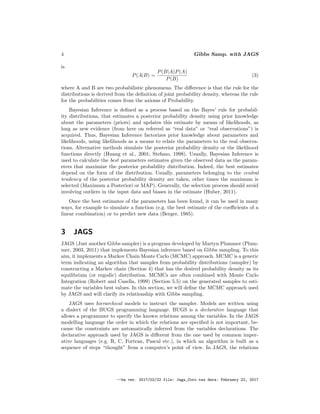 Gibbs Sampling with JAGS: Behind the Scenes | PDF