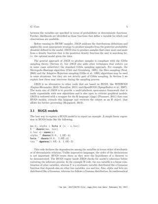 Gibbs Sampling with JAGS: Behind the Scenes | PDF