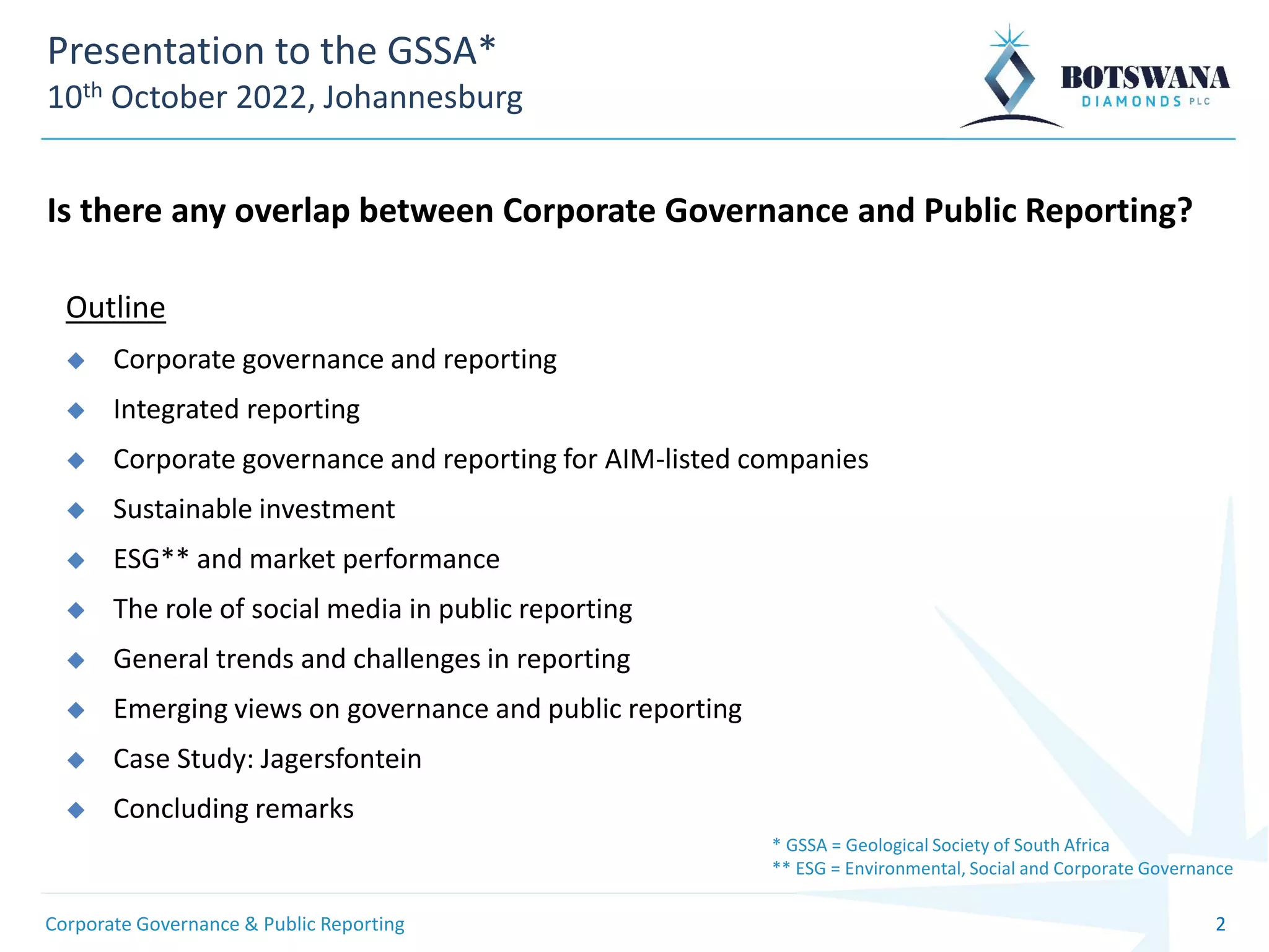 Is there any overlap between Corporate Governance & Public Reporting? | PPT