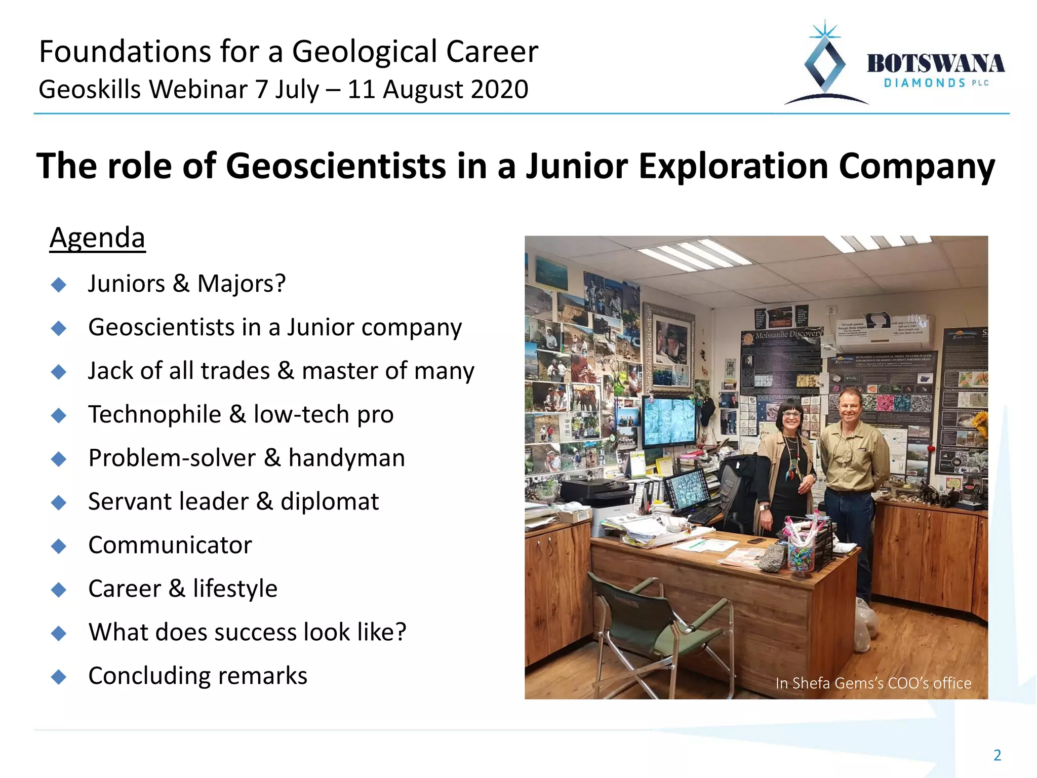 The role of Geoscientists in a Junior Exploration Company | PPT