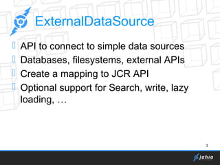 JahiaOne - Jahia 7, The External Data Provider | PPT