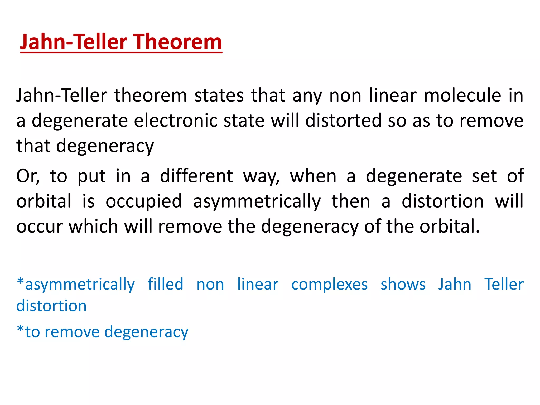 Jahn teller effect | PPTX