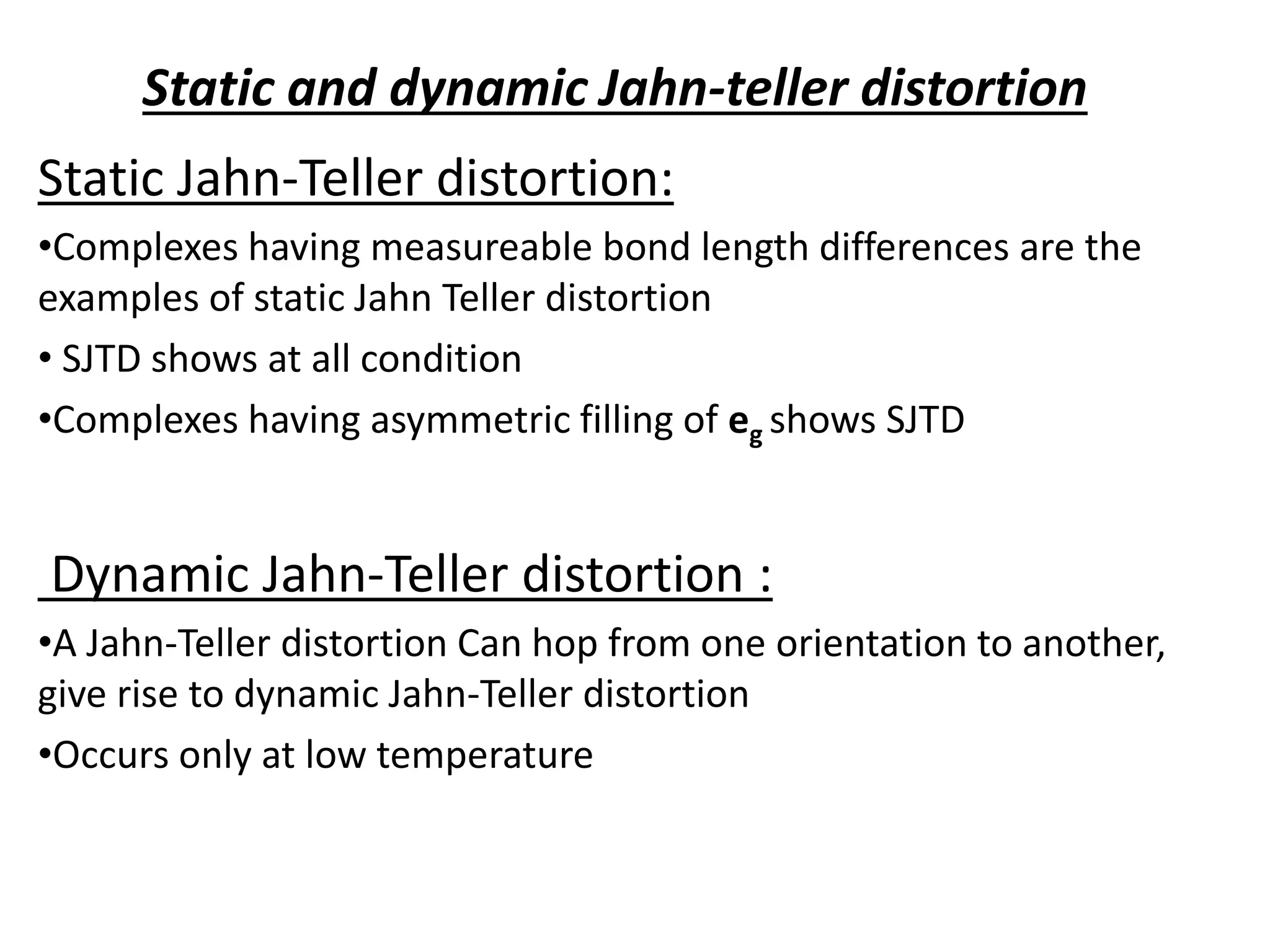 Jahn teller effect | PPTX