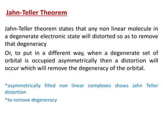 Jahn teller effect | PPTX