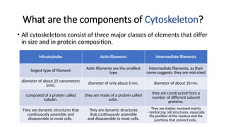 Cytoskeleton: Structure and Functions By Jahnvi Singh | PPTX