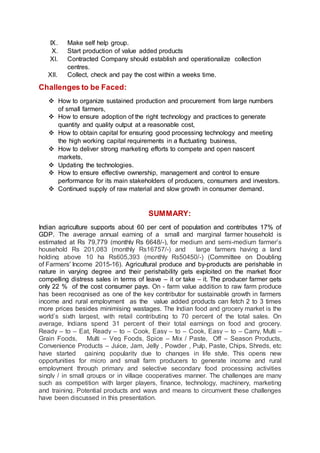 SELF SUSTAINING FARM LEVEL VALUE ADDITION AGRIPRENEURSHIP FOR RURAL ...