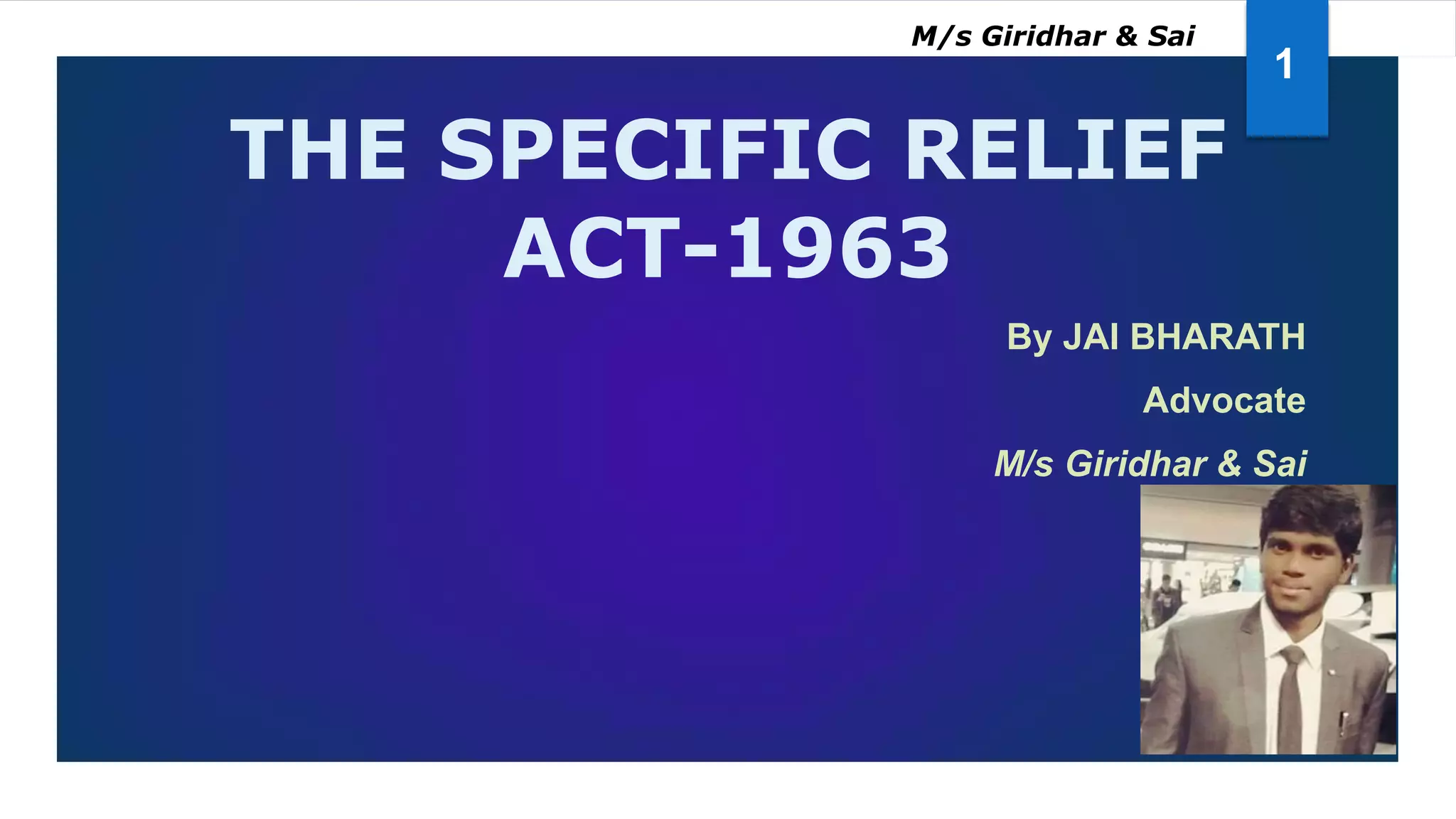 Specific Relief Act, 1963 | PPT