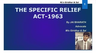 Specific Relief Act, 1963 | PPT | Law