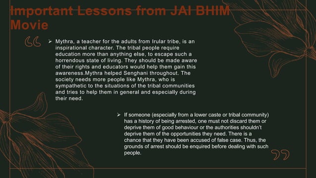 Jai Bhim movie Analysis.pptx | Crime & Harmful Acts to Individuals, Society & Human Right ...
