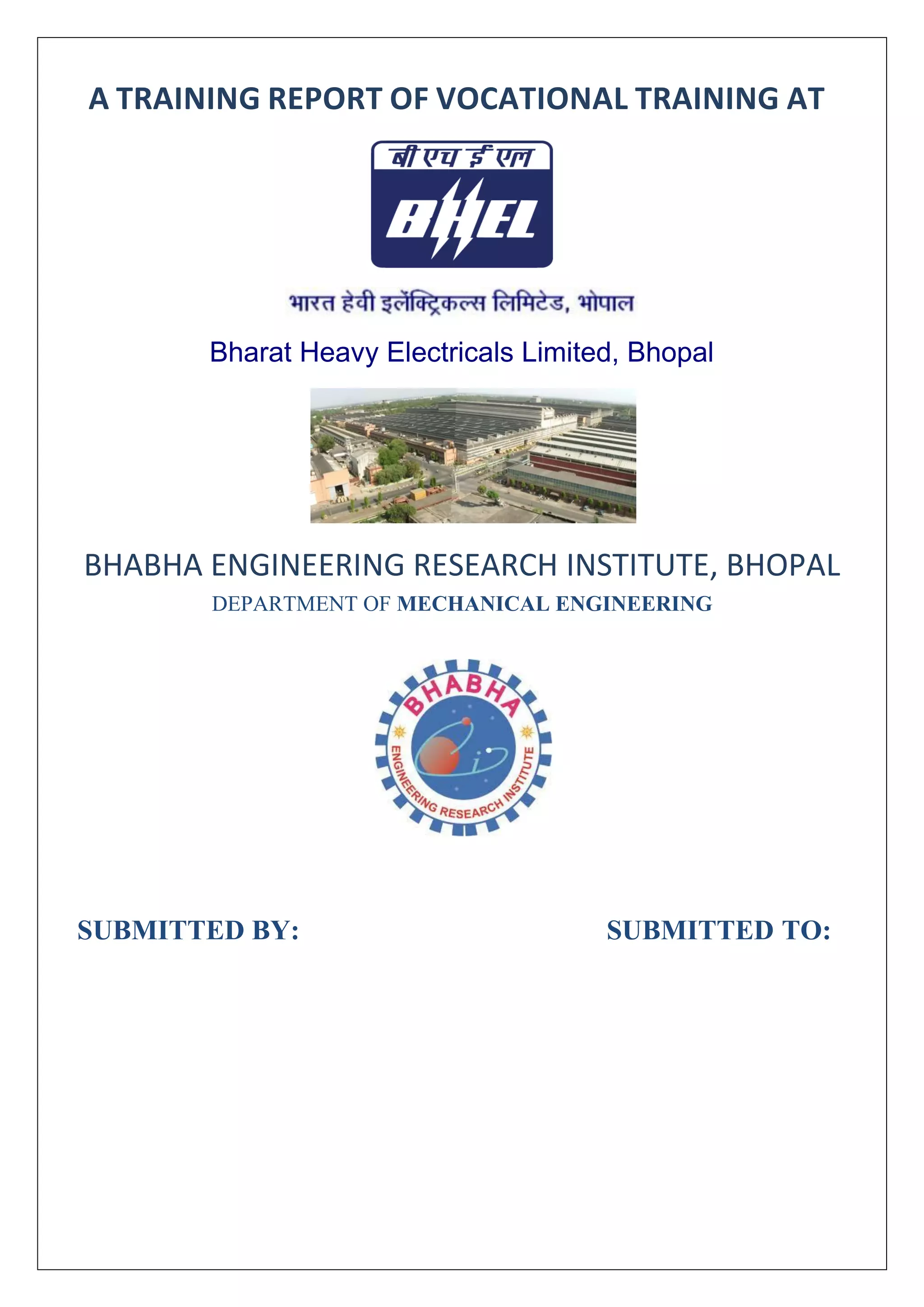 BHEL PROJECT REPORT ( TRAINING REPORT ) | PDF