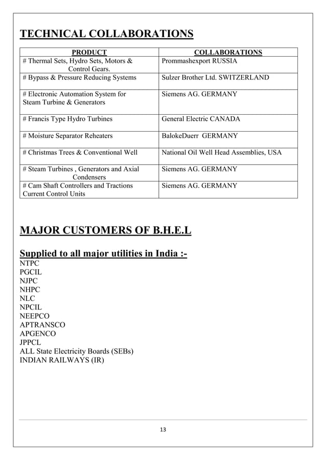 BHEL PROJECT REPORT ( TRAINING REPORT ) | PDF