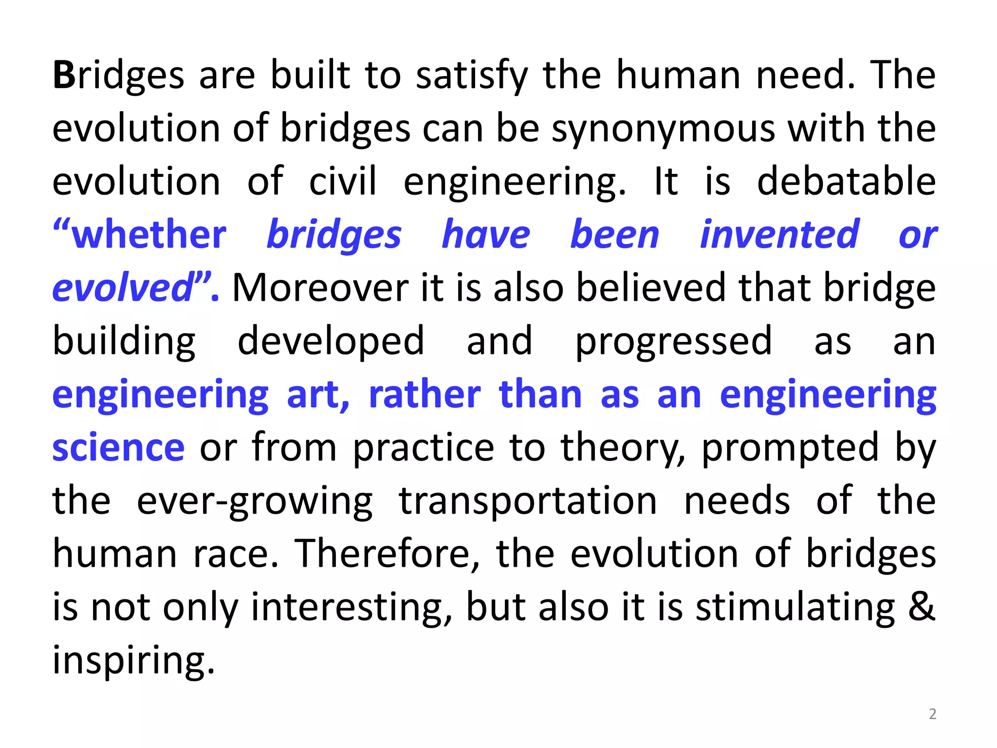 Dr. Jaikrishna Memorial Lecture on Evolution of Bridges | PPT