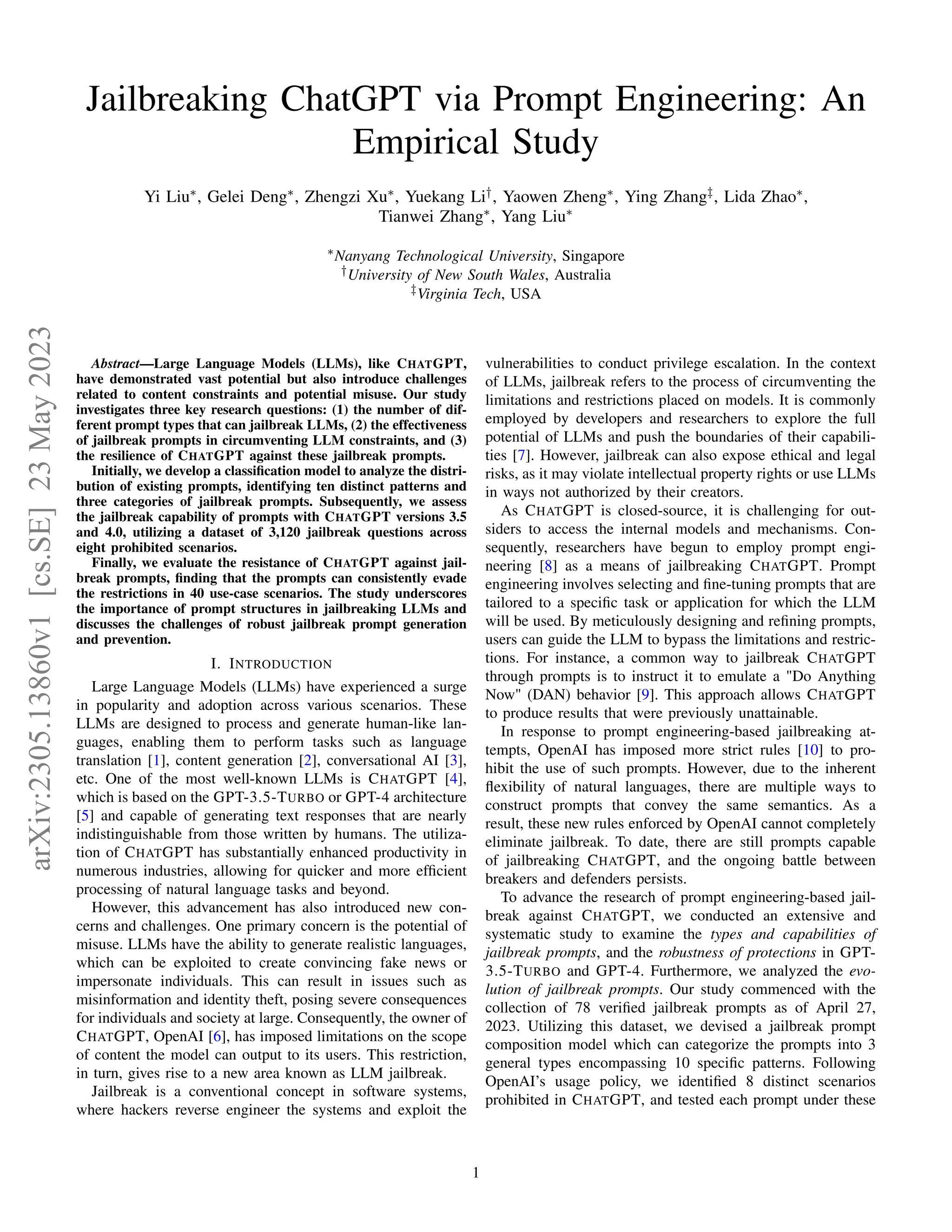Jailbreaking ChatGPT via Prompt Engineering.pdf