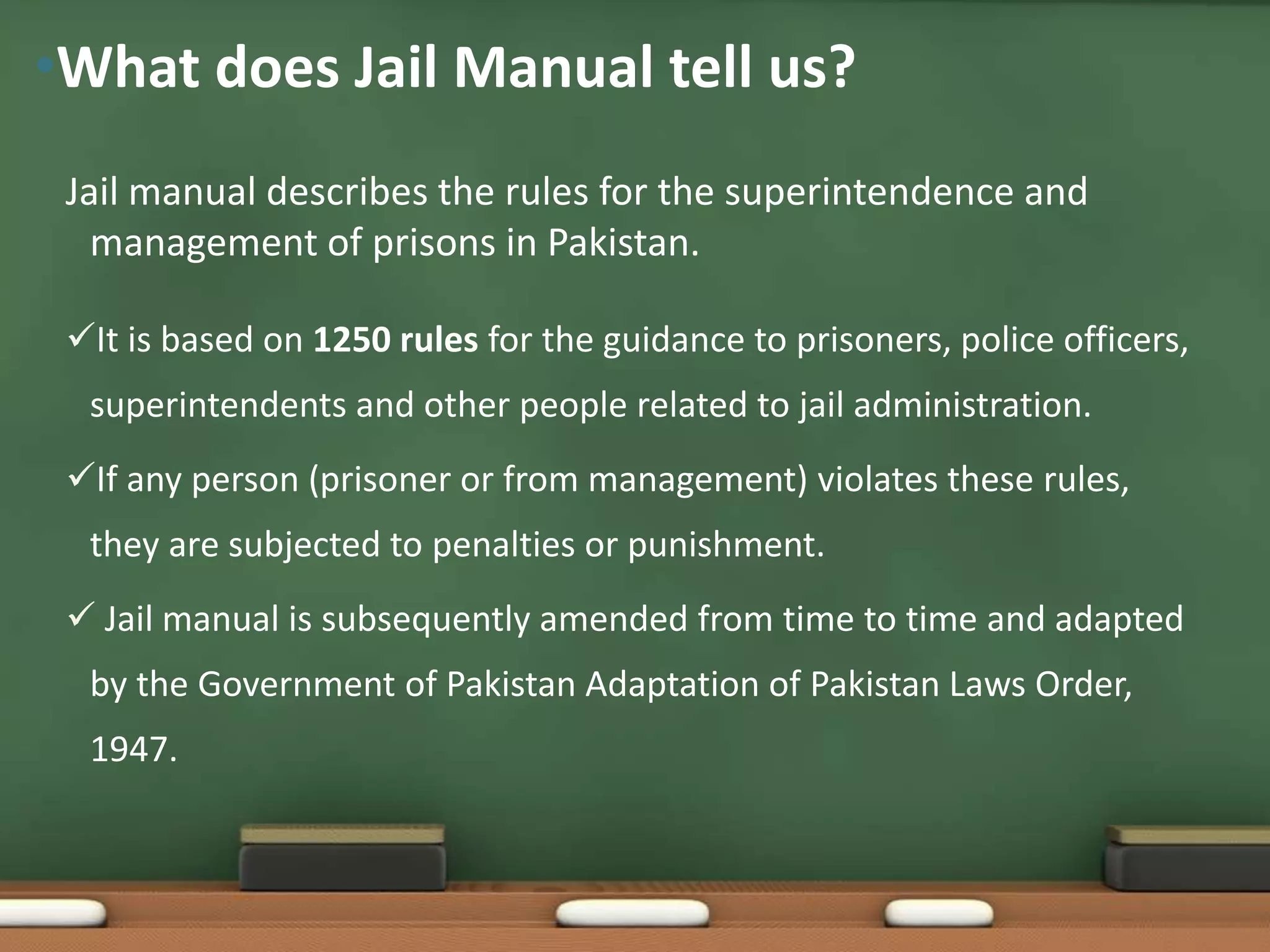 Jail manual By Fari Aftab | PPTX